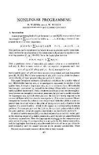 Nonlinear Programming