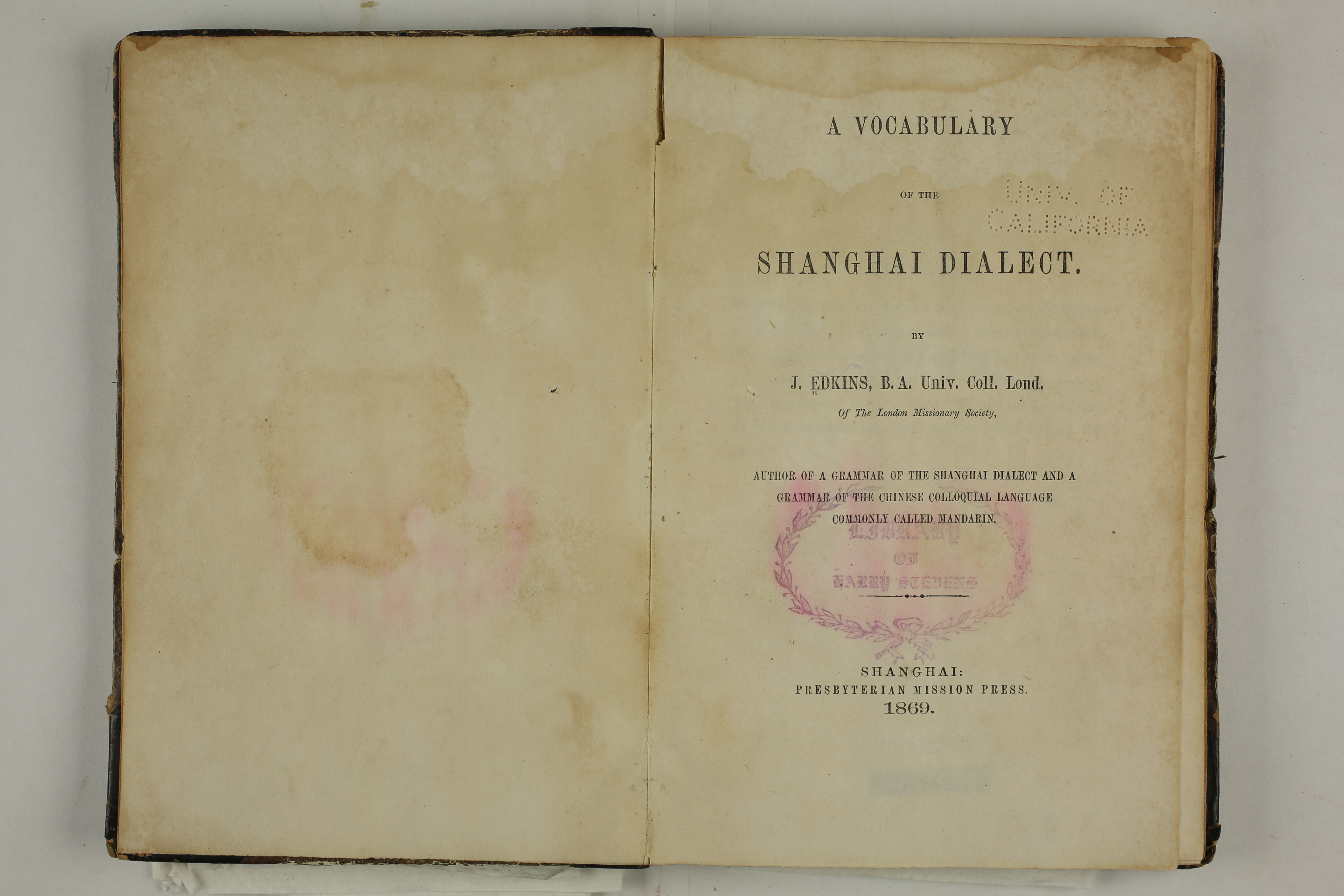 A vocabulary of the Shanghai dialect.